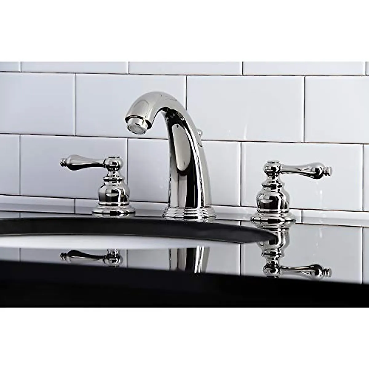 Kingston Brass KB986ALPN Victorian Widespread Bathroom Faucet, 6 x 5.25 x 2.5, Polished Nickel