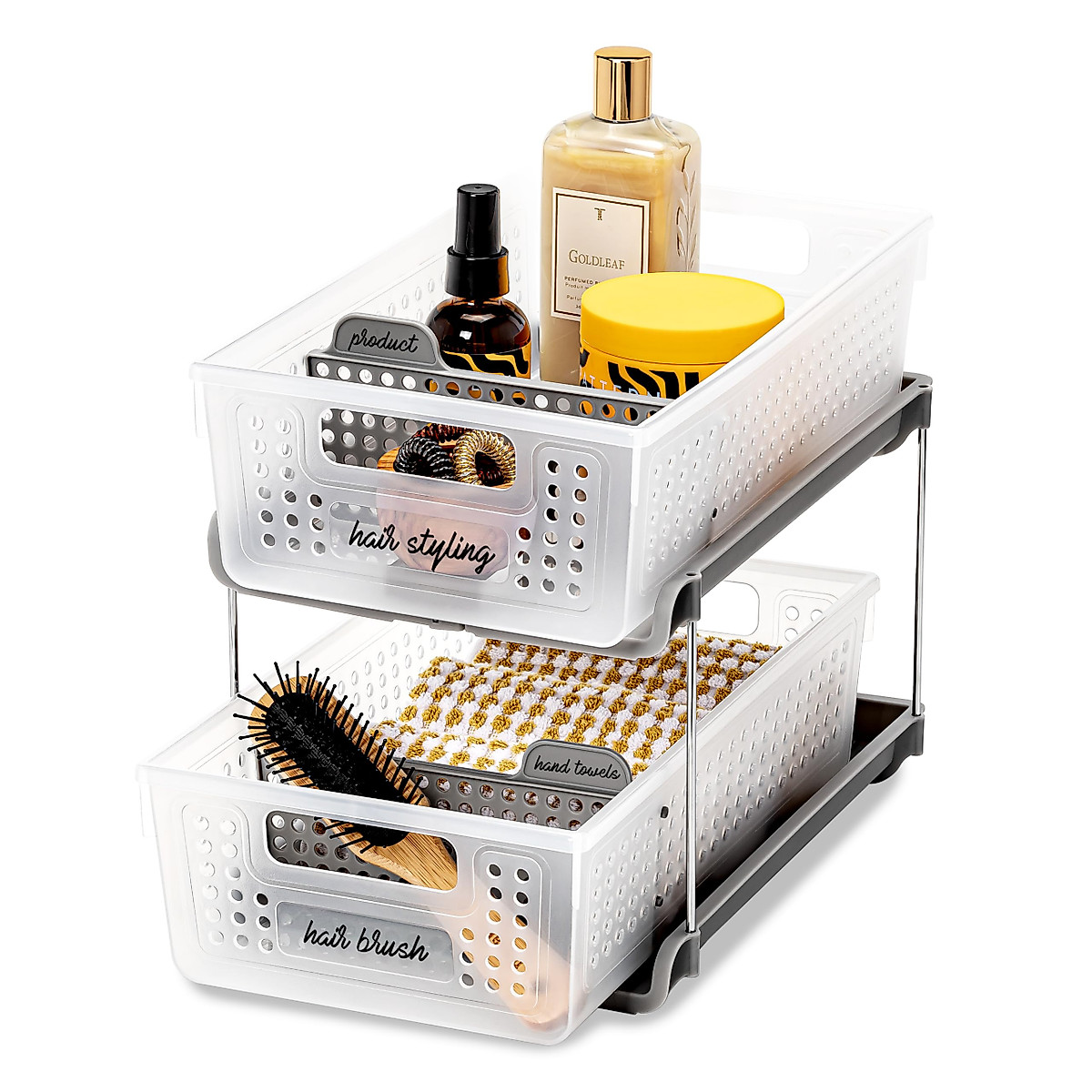 madesmart Antimicrobial 2 Tier Organizer, Pack of 1, Frost