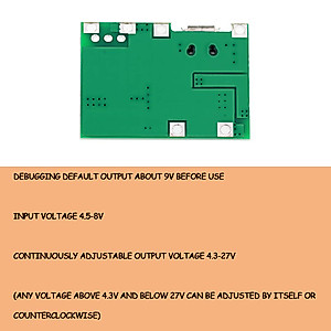 KOOBOOK 5Pcs Micro USB 3.7V Lithium Li-ion 18650 Battery Charging Discharge Module Adjustable Boost Step Up Integrated Module 4.5V-8V to 4.3V-27V