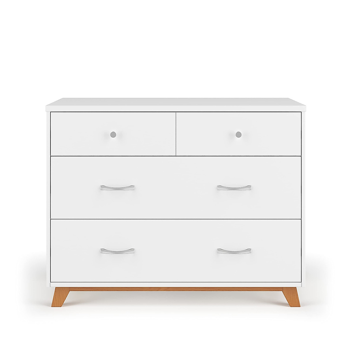 Child Craft SOHO 3 Drawer Dresser with Changing Topper for Nursery or Bedroom, Plenty of Storage, Anti-Tip Kit Included to Prevent Tipping, Non-Toxic, Baby Safe Finish (White/Natural)