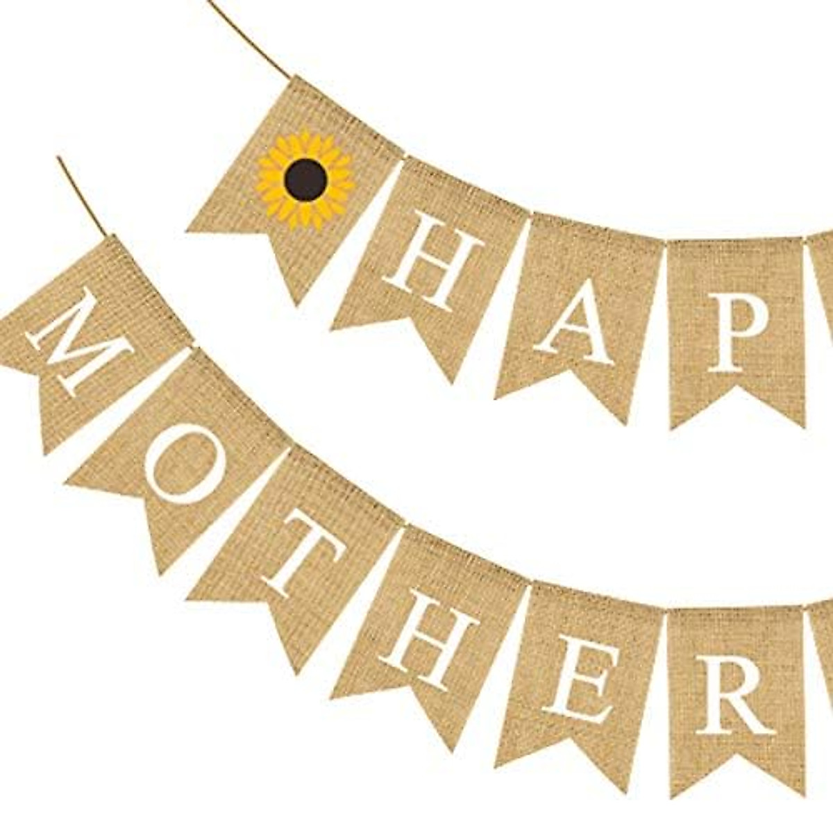 Mother's Day Burlap Banner Sunflower Happy Mother's Dat Banner Garland Rustic Party Decorations Mother's Day Gifts from Daughter and Son (Mother's Day)