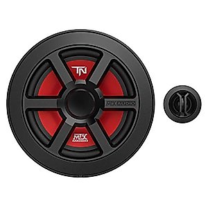 MTX Terminator Series 6.5 Inch Woofer Cone Component 2-Way Speaker Pair with 45 Watt RMS, Black/Red