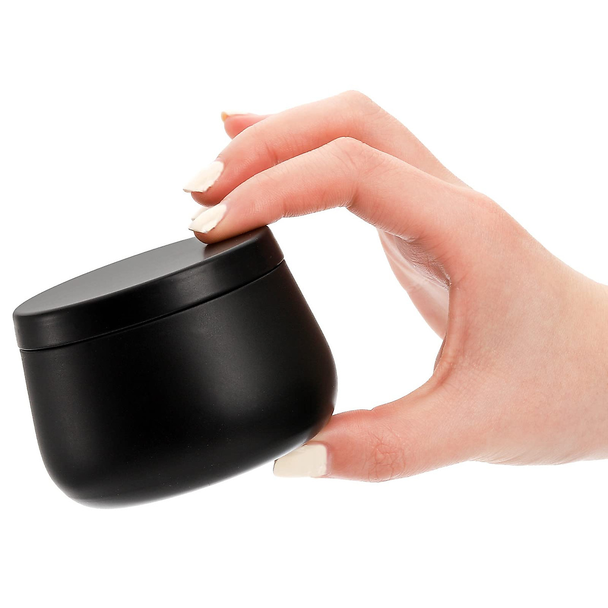 Lyellfe 24 Pack Candle Tins, 4 Oz Black Candle Jars with Lid, Empty Candle Holder Container Bulk for Candle Line, Gift, Making Candles, Storing Spice Candy