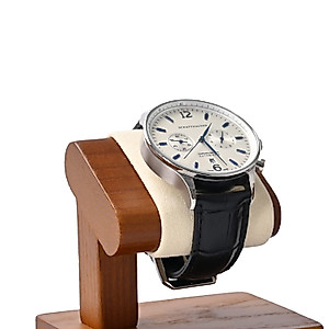 Oirlv Solid Wood Single Watch Display Stand Showcase Bracelet Bangle Jewelry Display Holder Wristwatch Holder for Men or Women(Creamy-white)