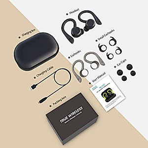 APEKX Bluetooth Headphones True Wireless Earbuds with Charging Case IPX7 Waterproof Stereo Sound Earphones Built-in Mic in-Ear Headsets Deep Bass for Sport Running Black