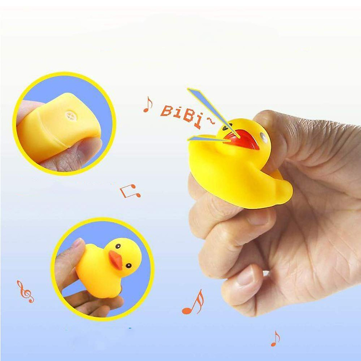UMBWORLD Preschool Bath Toys Rubber Floating Squeaky Baby Wash Shower Toy for Toddlers Kids Party Decoration 12 Pcs (Yellow Duck)