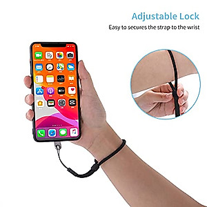 Cobee Cell Phone Lanyard, 2 Pcs Phone Neck Lanyard + 2 Pcs Phone Wrist Lanyard Strap + 6 Pcs Phone Tether Patches, Nylon Crossboby Lanyard, Nylon Wrist Straps, PVC Phone Patch with Metal Ring