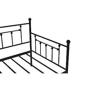 Daybed with Trundle Bed for Kids Teens Adults,Metal Twin Size Daybed with Pullout Trundle for Window Living Room, No Box Spring Needed (Black)