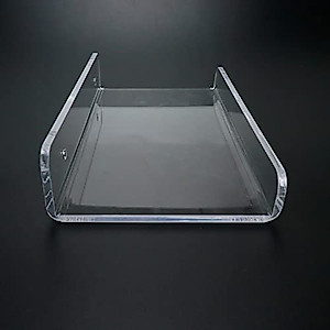 Savagrow 2pcs Acrylic Clear Floating Shelves, Wall Mounted Display Shelf 7.9 Inch Length Hanging Organizer Shelf for Bathroom, Living Room, Kitchen