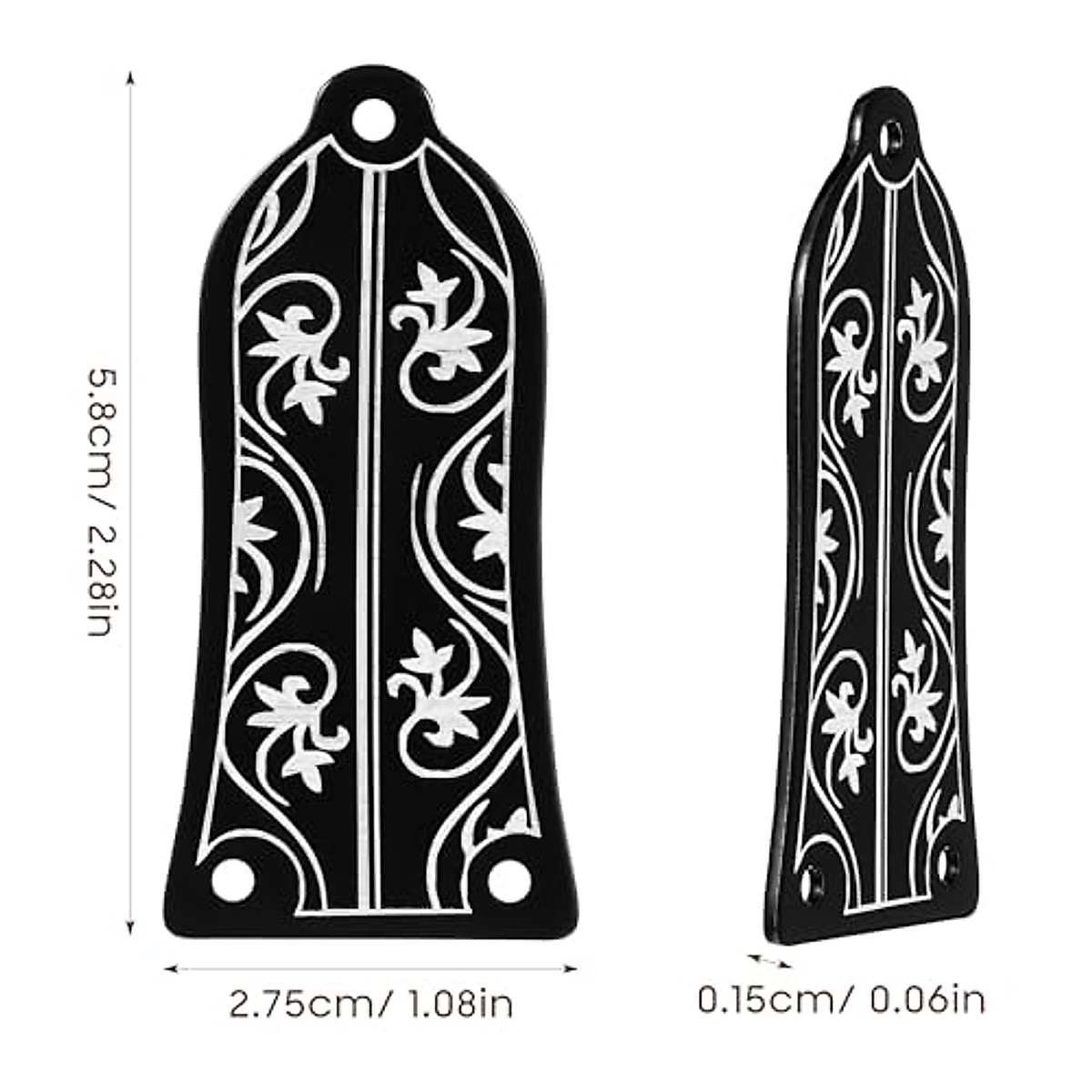 Guitar Truss Rod Cover GR34 Truss Rod Shape Case For Electric Guitar (Black)