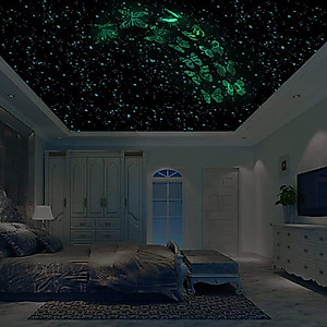 3D Butterfly Stickers, Glow in The Dark Butterfly Decals for Ceiling or Wall Decor, Adhesive 12pcs Butterflies for Kids Bedroom Nursery Living Room, Create a Realistic Butterflyry Home