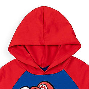 Super Mario Nintendo Infant Baby Boys Fleece Pullover Hoodie Red/Blue 18 Months