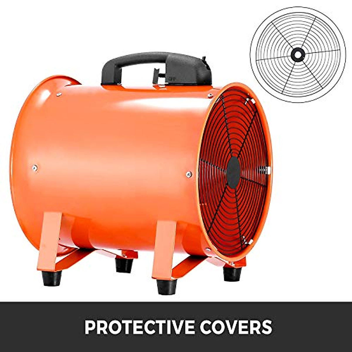 OrangeA Utility Blower Fan 12 Inch 0.7HP 2295 CFM 3300 RPM Portable Ventilator High Velocity Multifunctional Ventilator Fume Extractor (12 Inch)
