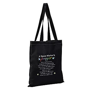 CMNIM Social Worker Gifts Tote Bag for Women Social Worker Prayer Appreciation Gift Birthday Gift for Social Worker Graduation Gift (Social Worker Tote Bag)