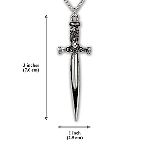 Sword with Engraved Handle Medieval Rennaissance Pendant Necklace