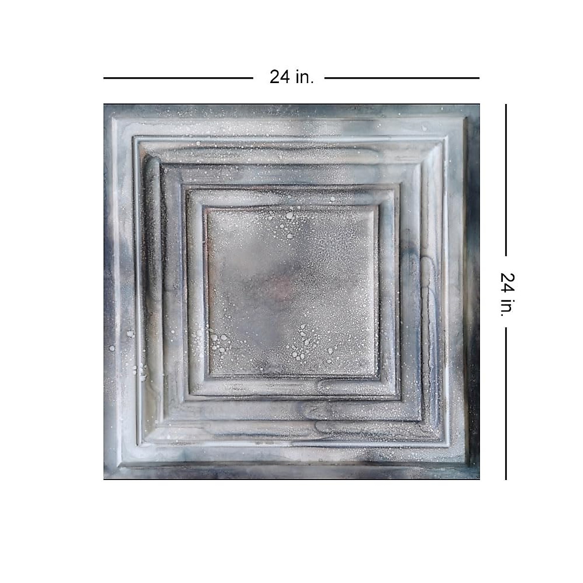 From Plain To Beautiful In Hours DCT05 Washington Square PVC 2' x 2' Lay-in or Glue-up Ceiling Tile (Covers / 40 sq.ft), Reclaimed Tin, 10 Piece