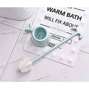 Bathroom Toilet Bowl Brushes,Toilet Brush,Deep Cleaner Toilet Brushes,Floor Standing Toilet Brush Set,for Home Hotel Bathroom-Blue
