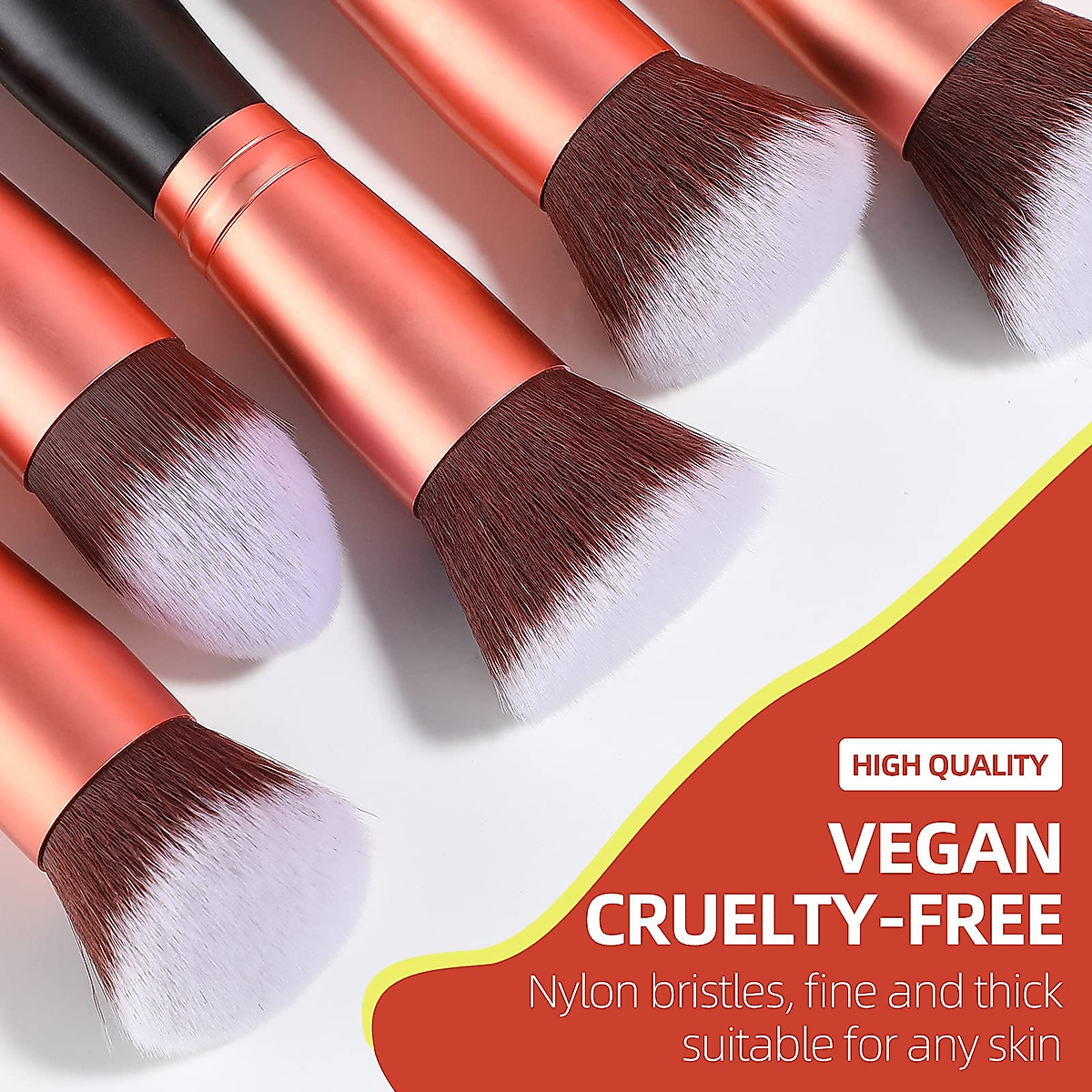 BS-MALL Makeup Brushes Stand Up Premium Synthetic Foundation Powder Concealers Eye Shadows (14Black)