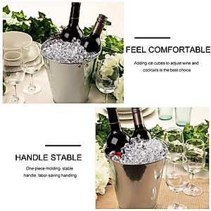 12 Pcs Stainless Steel Beer Bucket with Handle Wine Tasting Spittoons Wine Spittoons Wine Dump Buckets Champagne Bucket Spit Wine Barrels Cold Wine Barrels (Silver)