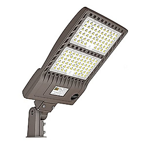 NUOGUAN 320W LED Parking Lot Lights 44800LM UL DLC Listed 5000K LED Shoebox Light Pole Lights Slip Fitter AC100-277V IP65 Waterproof Outdoor Commercial Area Lighting for Driveway Roadway