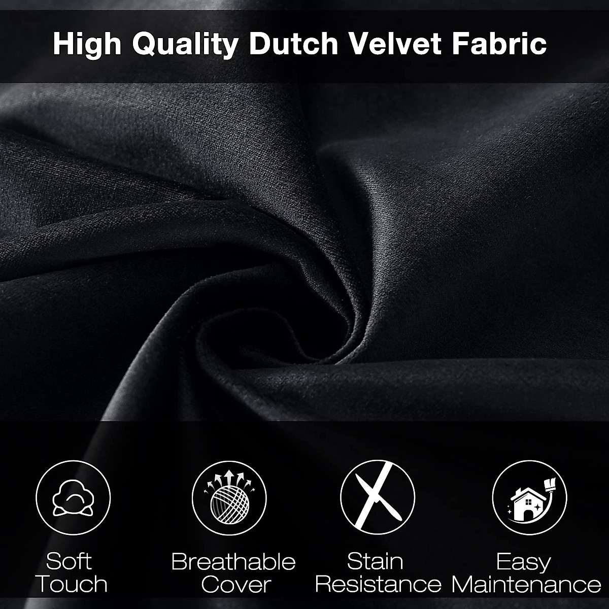 Large Bean Bag Chair: 4 ft Memory Foam Bean Bag Chairs for Adults/Kids,Bean Bag Chair with Fillings,Soft Faux Fur Fabric - Dutch Velvet, Black, 4 Foot