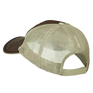 e4Hats.com Sheriff Embroidered Big Size Garment Washed Mesh Cap - Khaki Brown OSFM