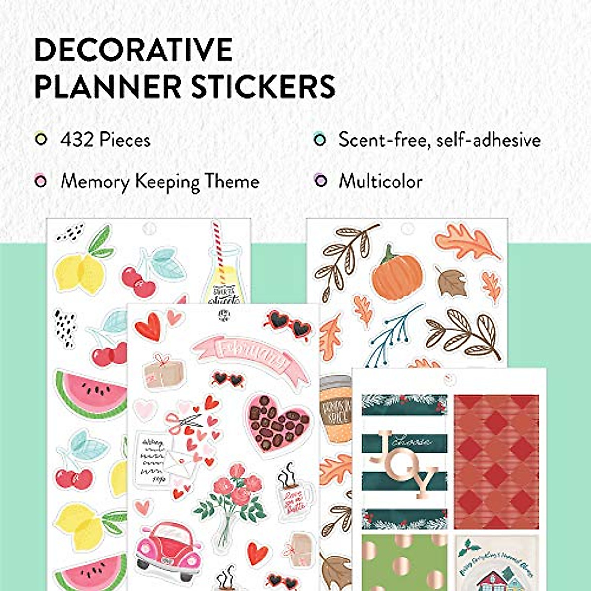 me & my BIG ideas Sticker Value Pack - The Happy Planner Scrapbooking Supplies - Memory Keeping Theme - Multi-Color - Great for Projects, Scrapbooks & Albums - 30 Sheets, 432 Stickers Total