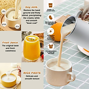 Yabound Nut Milk Maker, Automatic Soy Milk Maker, 20oz Nut Milk Maker Machine with Delay Start Keep Warm Self-Cleaning, Almond Milk Machin for Homemade Plant-Based Milk, Oat, Soy, Yogurt (White)