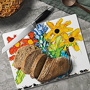 CounterArt Lovitude Decorative 3mm Heat Tolerant Tempered Glass Cutting Board 10” x 8” Manufactured in the USA Dishwasher Safe