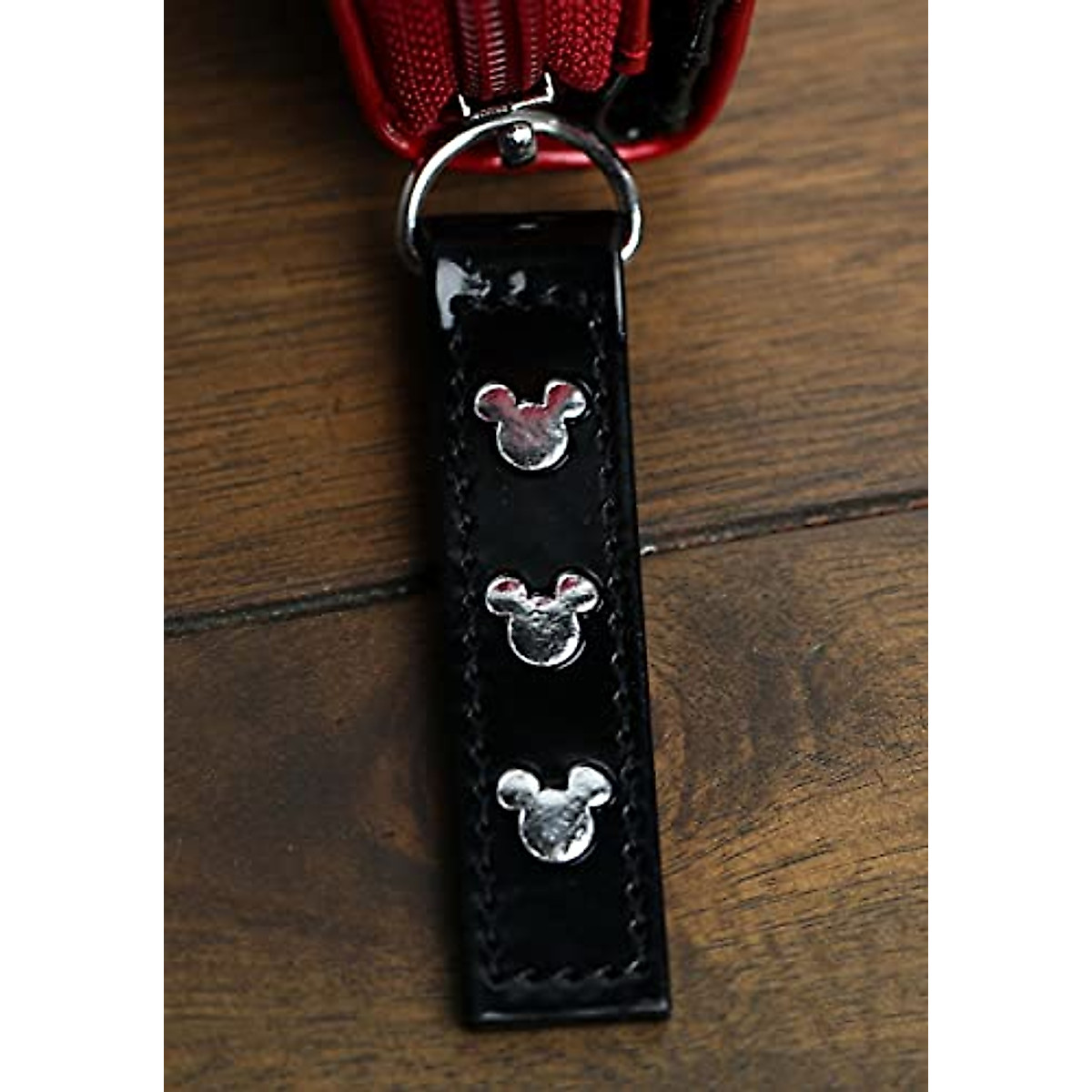 Disney Mickey and Minnie Embossed Wallet,Red and Black patent,One Size