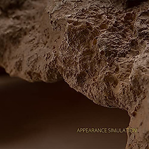 RunXF Reptile Simulation Rock Hideouts Cave Amphibian Hides Resin Habitat Decor Shelter for Gecko Leopard Lizards Toad Turtle (Small),grey