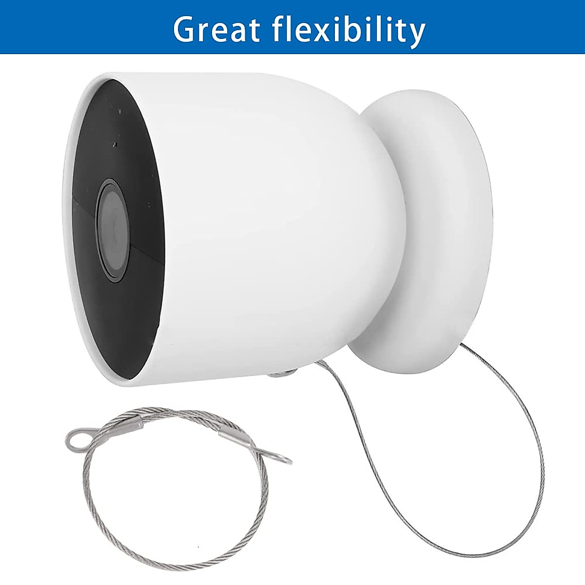 VVHOOY Anti-Theft Anti-Drop Security Chains Compatible with Google Nest Cam Outdoor(Battery), Rustproof Protection Cable Prevent from Falling, 4 Pack