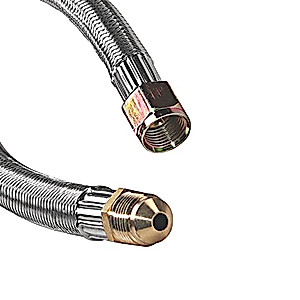 DOZYANT 6 Feet Propane Hose Extension with 3/8 inch Female Flare Fitting x 3/8inch Male Flare, Stainless Braided Propane Gas Line Pipe for RV, BBQ Grill, Propane Tank, Heater and More