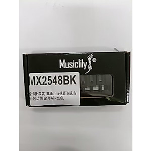 Musiclily Ultra Brass 52.5mm Fixed Hardtail Bridge for 6 String Strat Tele Style Electric Guitar, Black