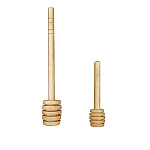 2 Pack Wooden Honey Dipper Mini Honey Dipper Sticks Honey Dippers Jam Muddler Syrup Stirrer for Honey Jar Dispense Drizzle Honey (2 Size)