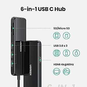 WJCCY USB C HUB 4K@60Hz/30Hz Type-C to HDMI Multi USB 3.0 Adapter USB-C 3.1 Splitter Port Type- C HUB