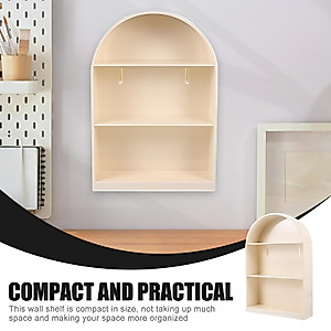 Wall Storage Rack Shelf Wall Figurine Rack Garage Kits Holder Small Floating Shelves Small Wall Shelves Record Wall Mount Wall Hanging Figurine Rack White Perfume Rack Plastic Arch