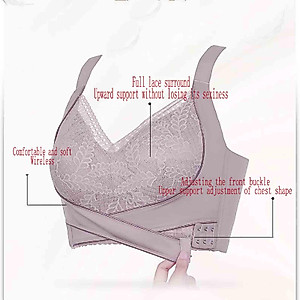 Kendally Bra, Kendally Comfy Corset Bra Front Cross Side Buckle Lace Bras Wireless Slim and Shape Bra for Older Women Women Bras Push Up Sujetadores para Mujer Pink