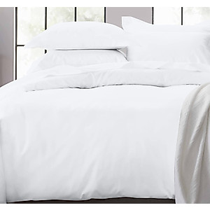 Marina Shades 100% Egyptian Cotton California King 3 Pc Solid Duvet Cover Set with Pillowcases 1000 Thread Count Super Soft Breathable Fade Resistant Anti-Pilling Hotel Class Luxury Bedding (White)