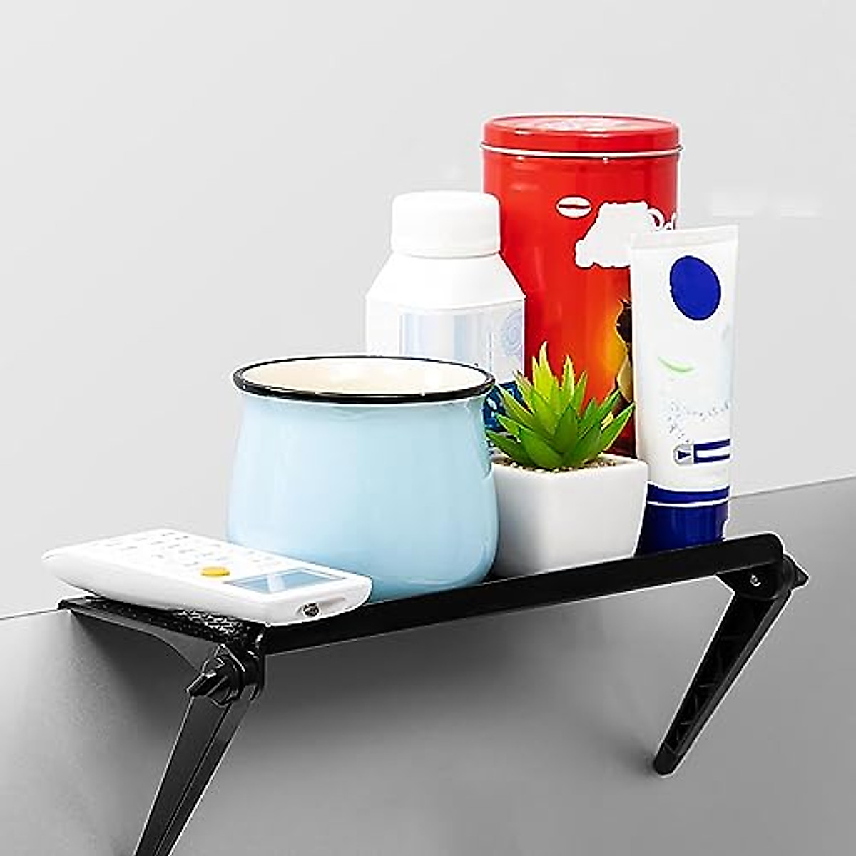 Computer Desktop Stand Riser Holder, Punch-Free Computer Monitor Rack, Vented Metal Desk Shelf for Desk Organizer, Plastic TV Set-top Box Screen Bracket Router Storage Rack (White)