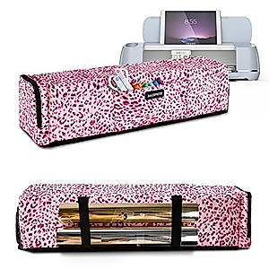 BAGSPRITE Cover for Cricut Maker, Maker 3， Explore 3, Explore Air 2, Cricut Dust Cover with Pockets for Tool Set Cricut Accessories (Rose Red)