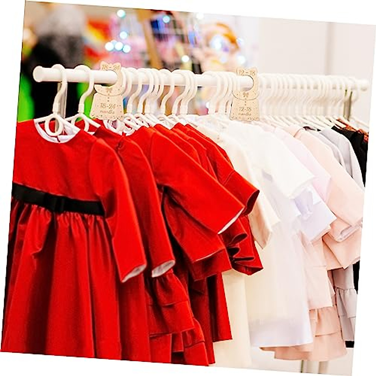 Cabilock 7pcs Closet Divider Kids Wooden Hangers Toddler Hangers Hangers Closet Dividers Baby Hangers Baby Closet Organizer Wood Clothes Rail Wardrobe Baby Hangers for Closet