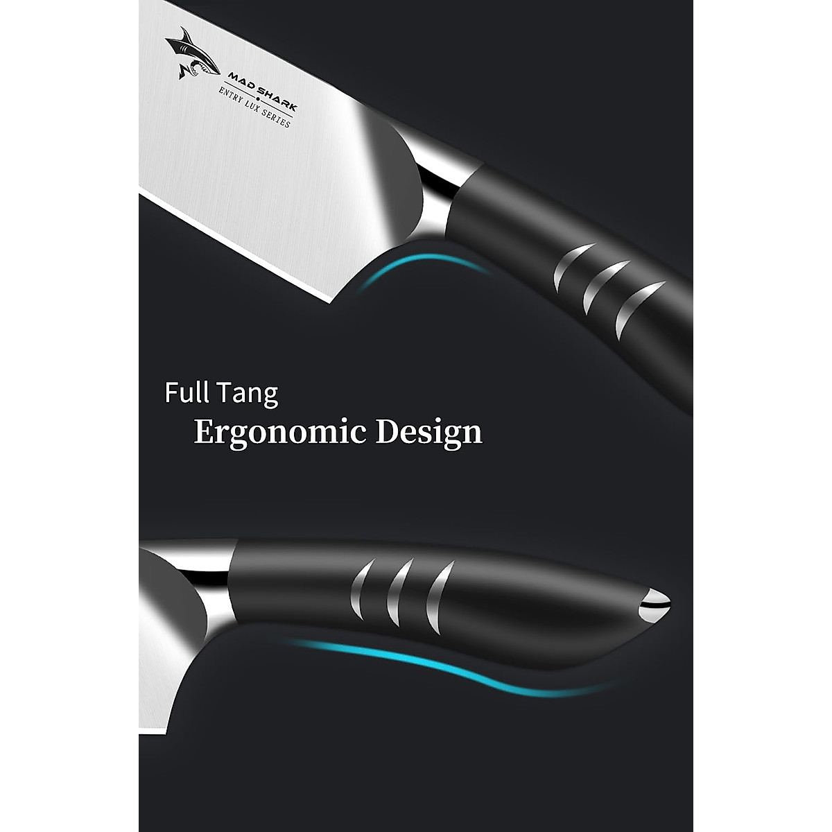 MAD SHARK Chef Knife, 8 Inch Kitchen Knife Razor Sharp Professional Chef’s Knife, Ergonomic Well Balanced Cooking Knife with Gift Box