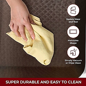 Mueller Kitchen Mats for Floor 3/4" Thick, Waterproof 20"x35" Non Slip Anti Fatigue Mats for Kitchen Floor, Heavy Duty PVC Ergonomic Foam Mat Anti Fatigue Mat Standing Desk Office, Brown