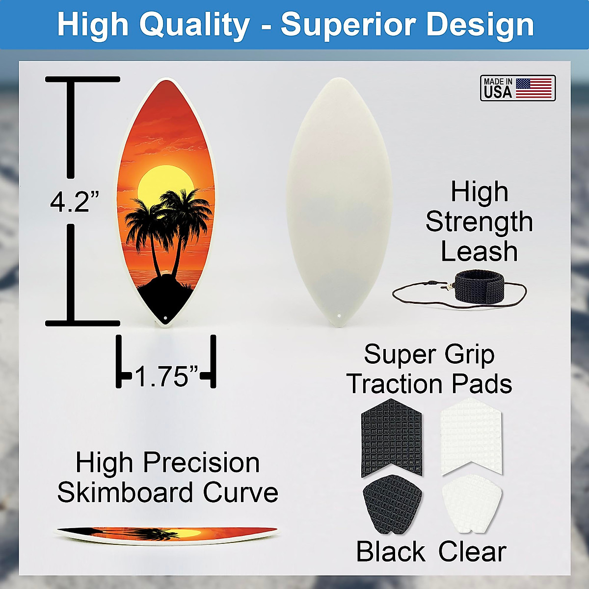Shaka Minis Finger Skimboard | Finger Surfboard - Skim and Surf The Wind, Waves and Almost Anywhere (Endless Summer)