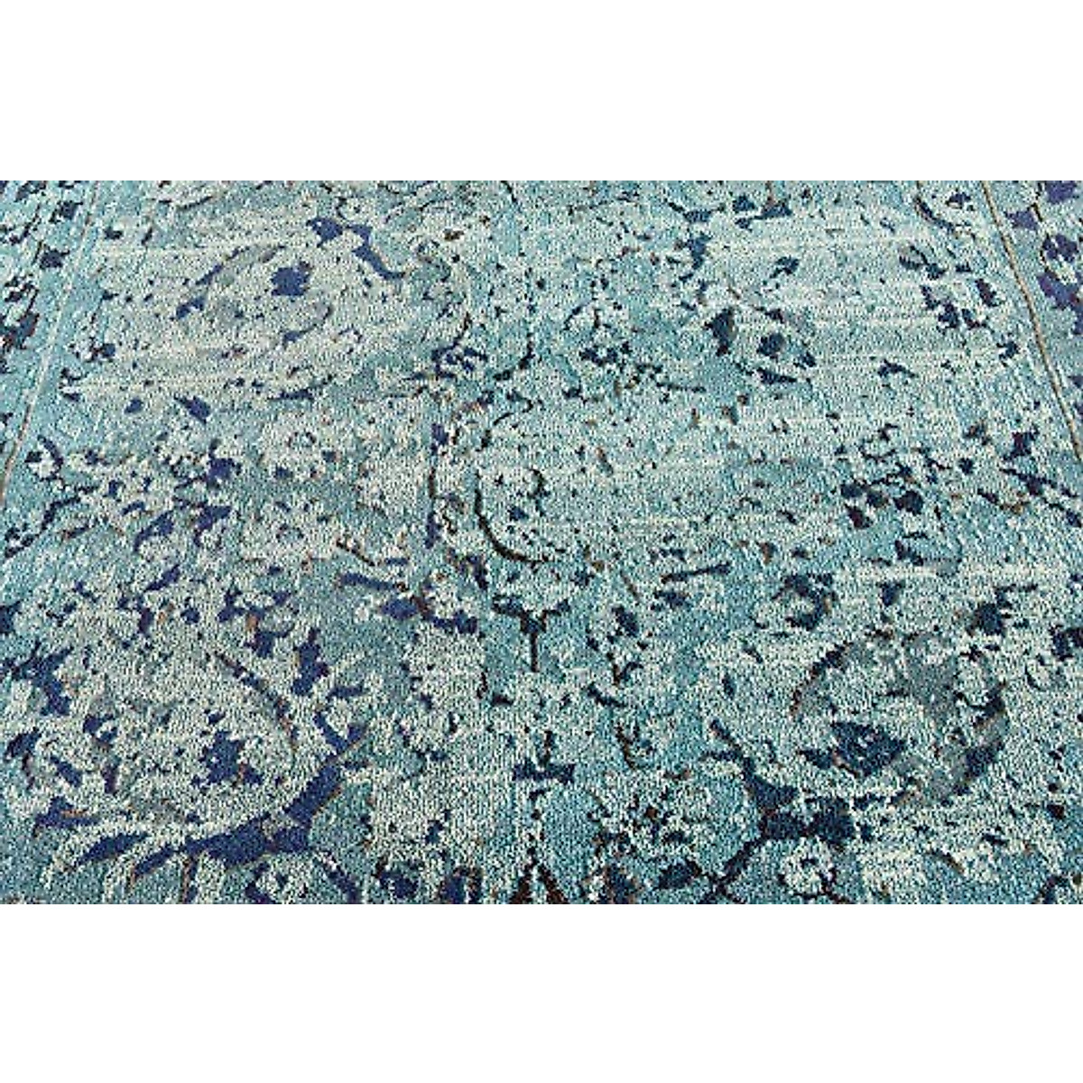 Unique Loom Medici Collection Vintage Botanical Traditional Light Blue Square Rug (8' 0 x 8' 0)