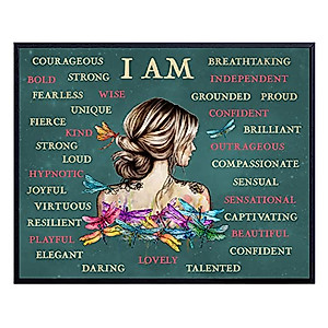 Positive Affirmations Boho-chic Wall Art & Decor - I Am Bohemian Motivational Wall Decor - Inspirational Quotes Sayings - Encouragement Gifts for Women - Encouraging Wall Decor - UNFRAMED Picture