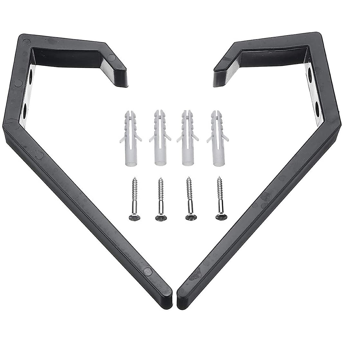 Sevenmore Helmet Holder 2pcs Helmet Holder Hook Jacket Bags Wall Mount Cloth Display Rack Hanger (Black)