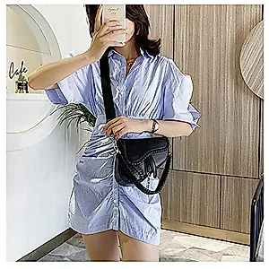 PURFANREE Women Trendy Saddle Shoulder Bag Clutch Purse Underarm Handbag Satchel HandBag Crossbody Bag