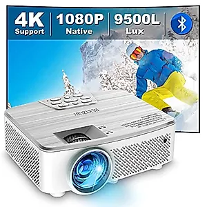 Native 1080P Projector, Movie Projector for Outdoor Use, 9500L Full HD Home Projector 4K Support 150" Display Home Theater Compatible with USB, Xbox, PS5, TV Stick, HDMI